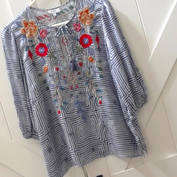 Johnny Was | Tops | Salejohnny Wastaryn Flowy Tassel Blousexs | Poshmark